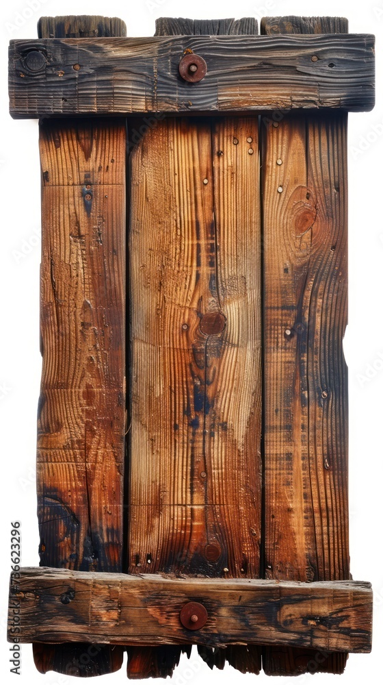 A vintage wooden window frame stands out against a plain white ...