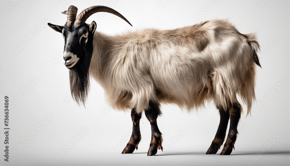 full body of a wild goat, isolated white background Stock Photo | Adobe ...