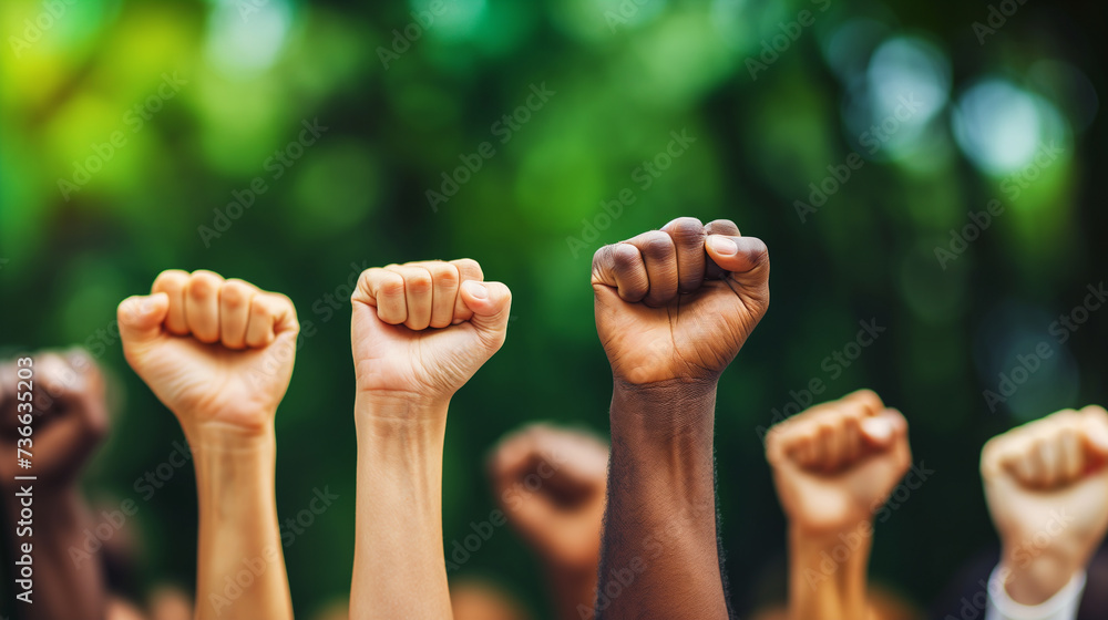 Fist protest hand activist people social fight crowd civil women march ...