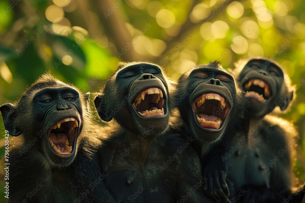 Monkeys burst into fits of hysterical laughter, their infectious happiness spreading through the ...