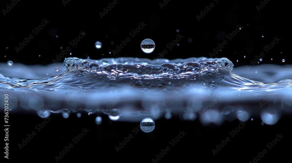 Detailed closeup of a single raindrop slowly sliding down a blade of gr ...