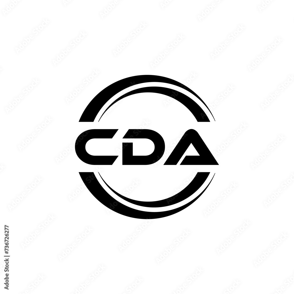 CDA letter logo design with white background in illustrator, vector ...