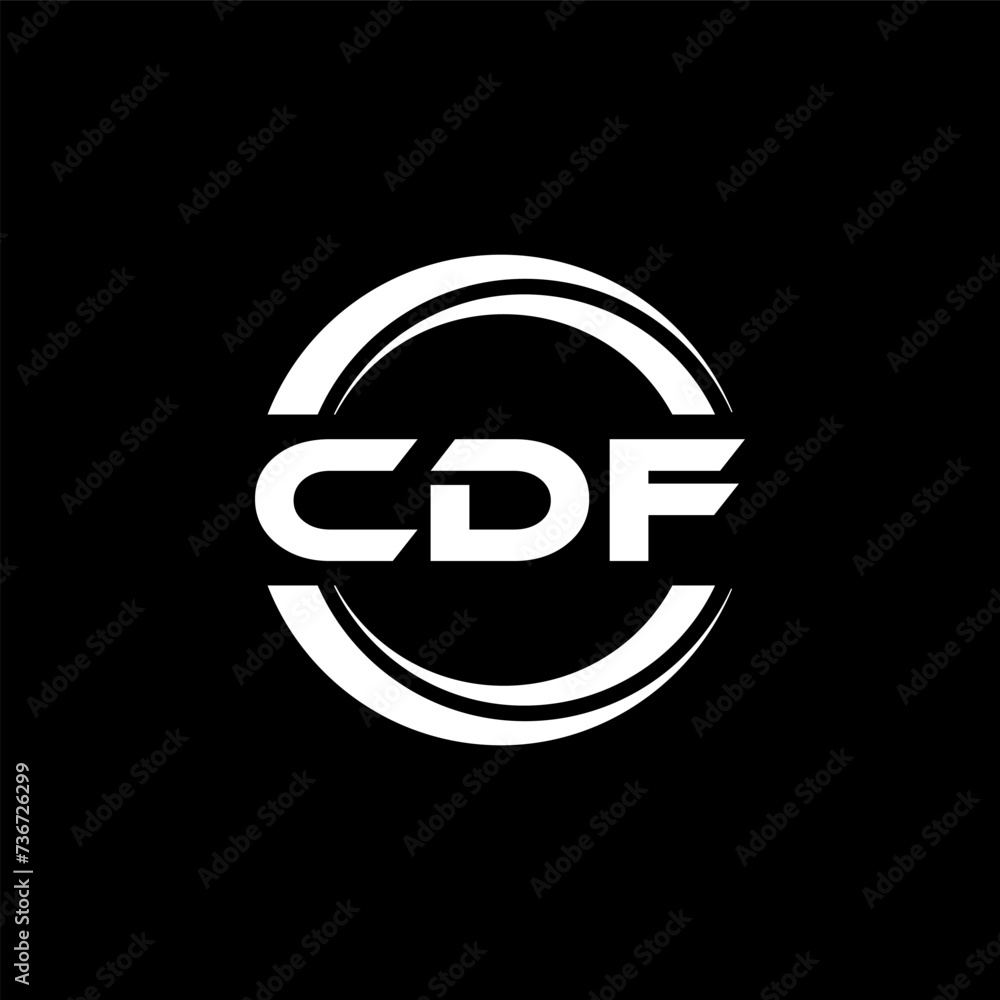 CDF letter logo design with black background in illustrator, vector ...