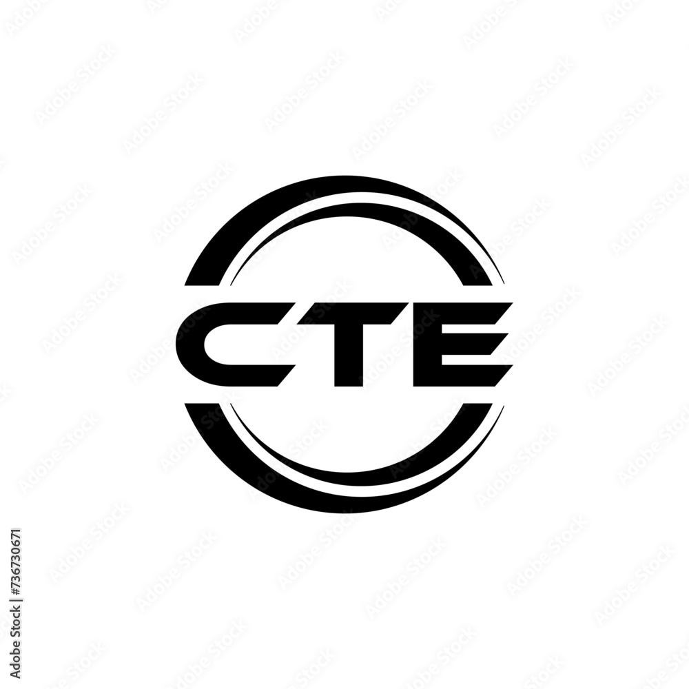 CTE letter logo design with white background in illustrator, vector ...