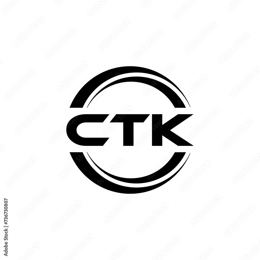 CTK letter logo design with white background in illustrator, vector ...