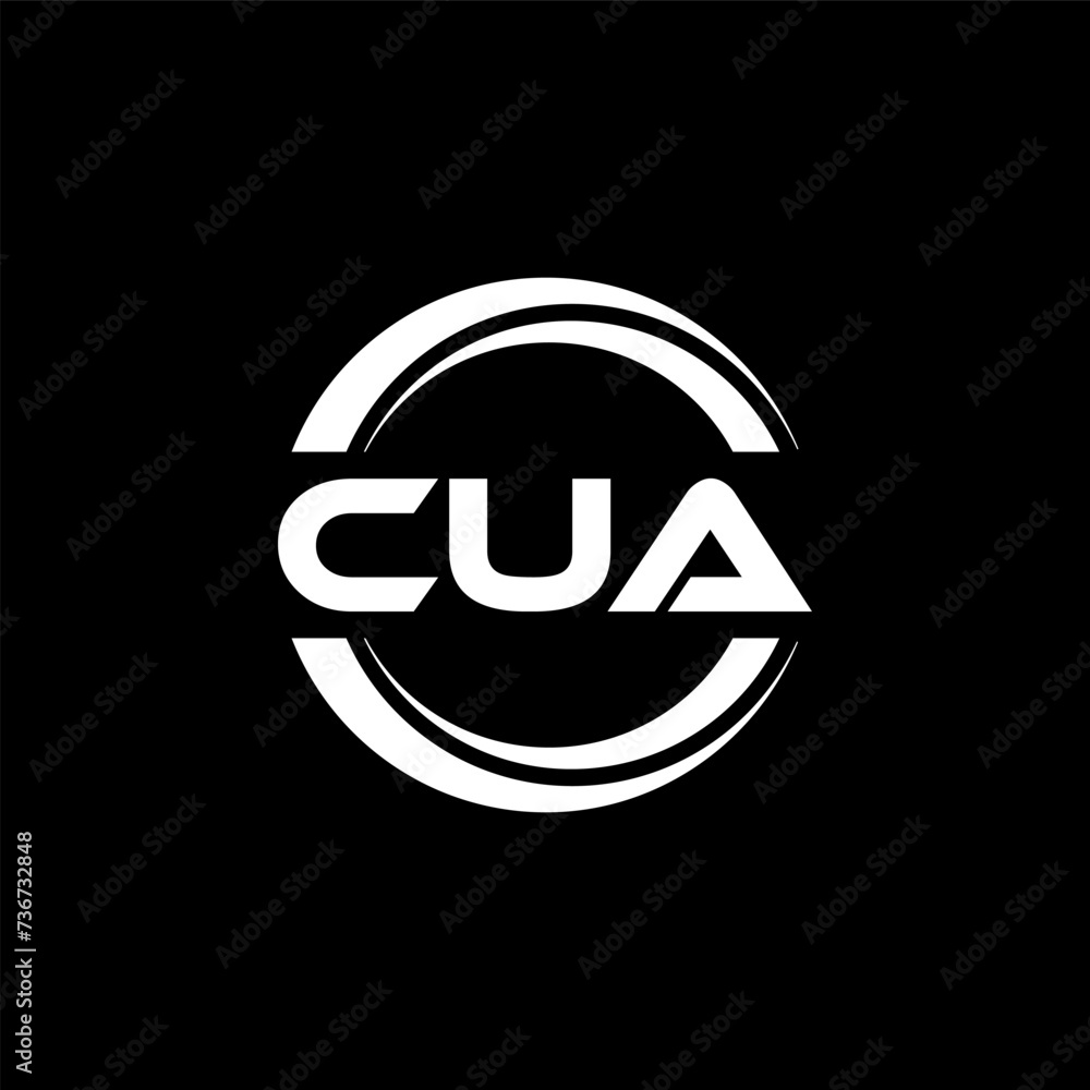 CUA letter logo design with black background in illustrator, vector ...
