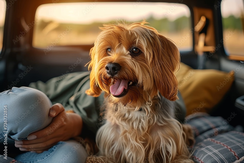 The heartwarming sight of an adorable dog with a joyful expression ...