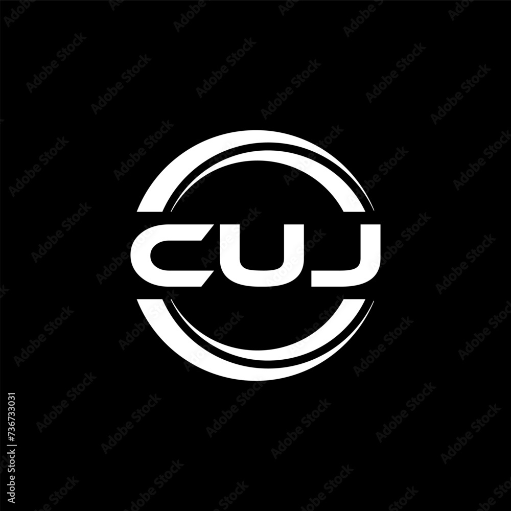 CUJ letter logo design with black background in illustrator, vector ...