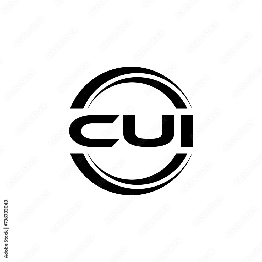 CUI letter logo design with white background in illustrator, vector ...
