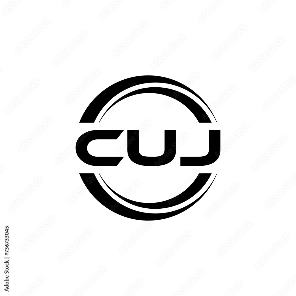 CUJ letter logo design with white background in illustrator, vector ...