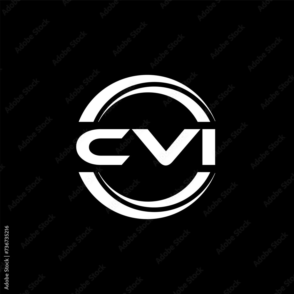 CVI letter logo design with black background in illustrator, vector ...