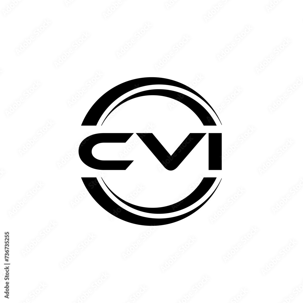 CVI letter logo design with white background in illustrator, vector ...