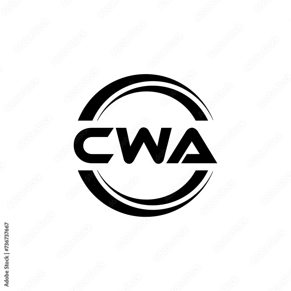 Vecteur Stock CWA letter logo design with white background in ...