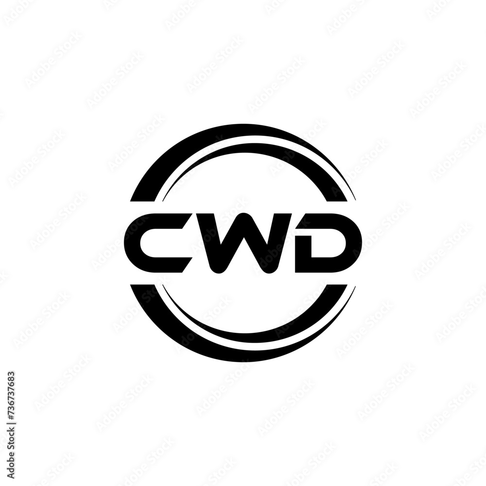 CWD letter logo design with white background in illustrator, vector ...