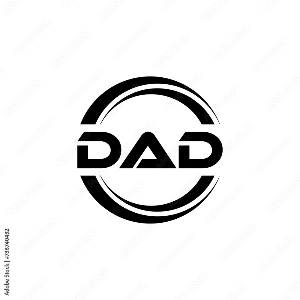 DAD letter logo design with white background in illustrator, vector ...
