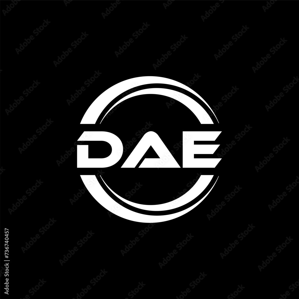 Vecteur Stock DAE letter logo design with black background in ...