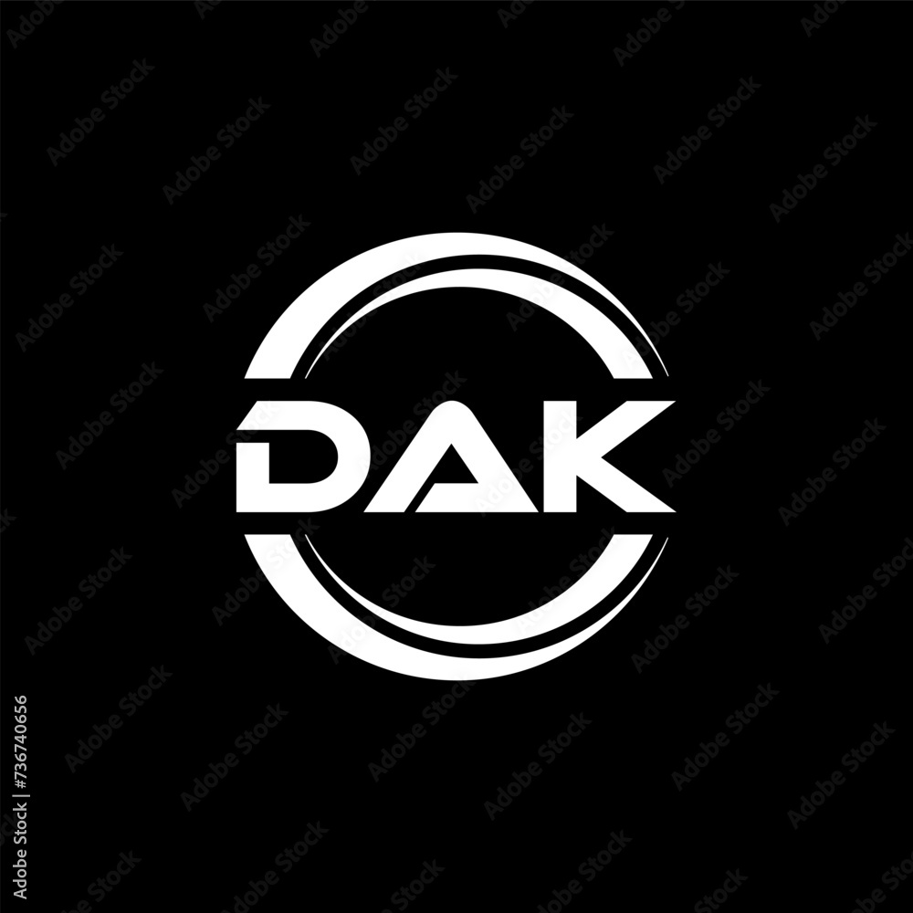 Vecteur Stock DAK letter logo design with black background in ...
