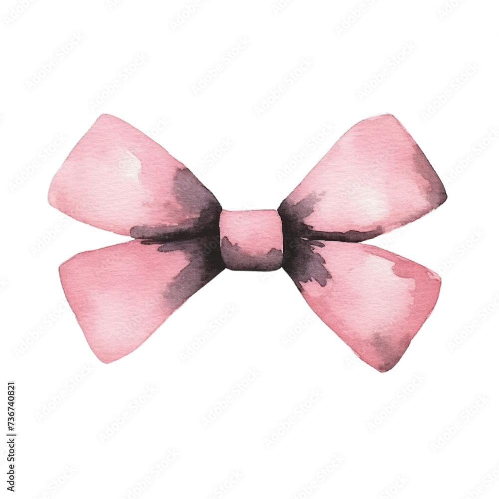 Pink Watercolor Bow Tie, Bowtie clipart vector transparent background ...