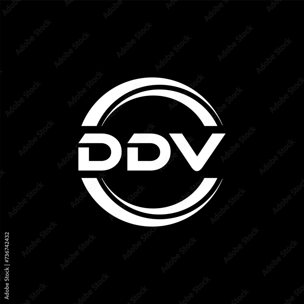 DDV letter logo design with black background in illustrator, vector ...