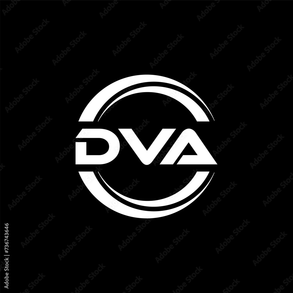 DVA letter logo design with black background in illustrator, vector ...