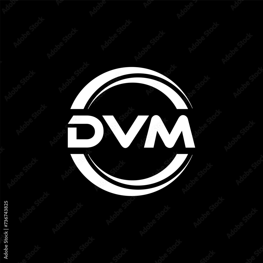 DVM letter logo design with black background in illustrator, vector ...