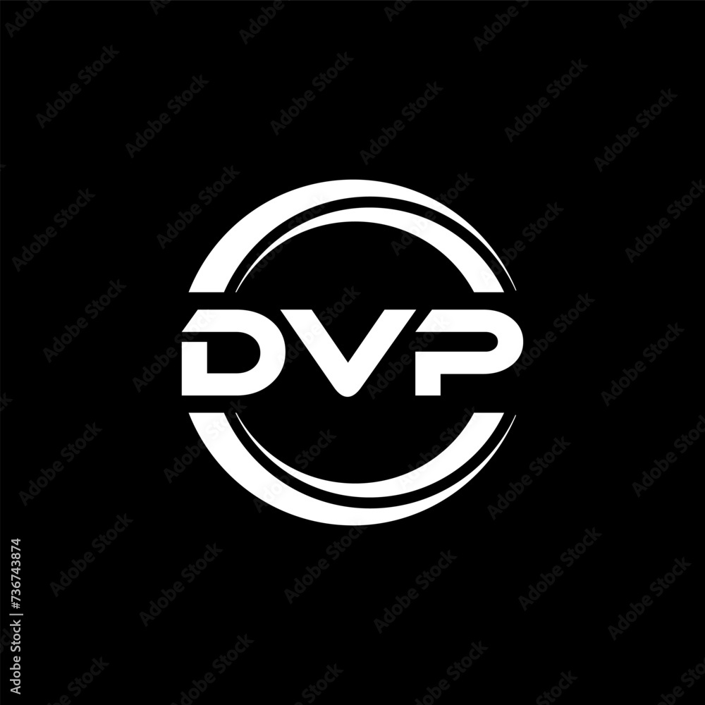 DVP letter logo design with black background in illustrator, vector logo modern alphabet font ...