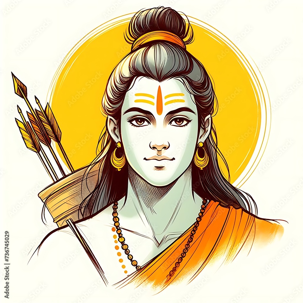 Lord Rama Portrait Stock Photo | Adobe Stock