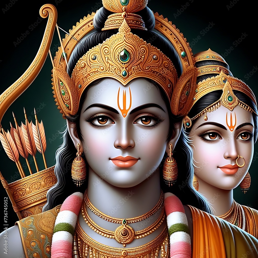 Lord Rama Portrait Stock Photo | Adobe Stock