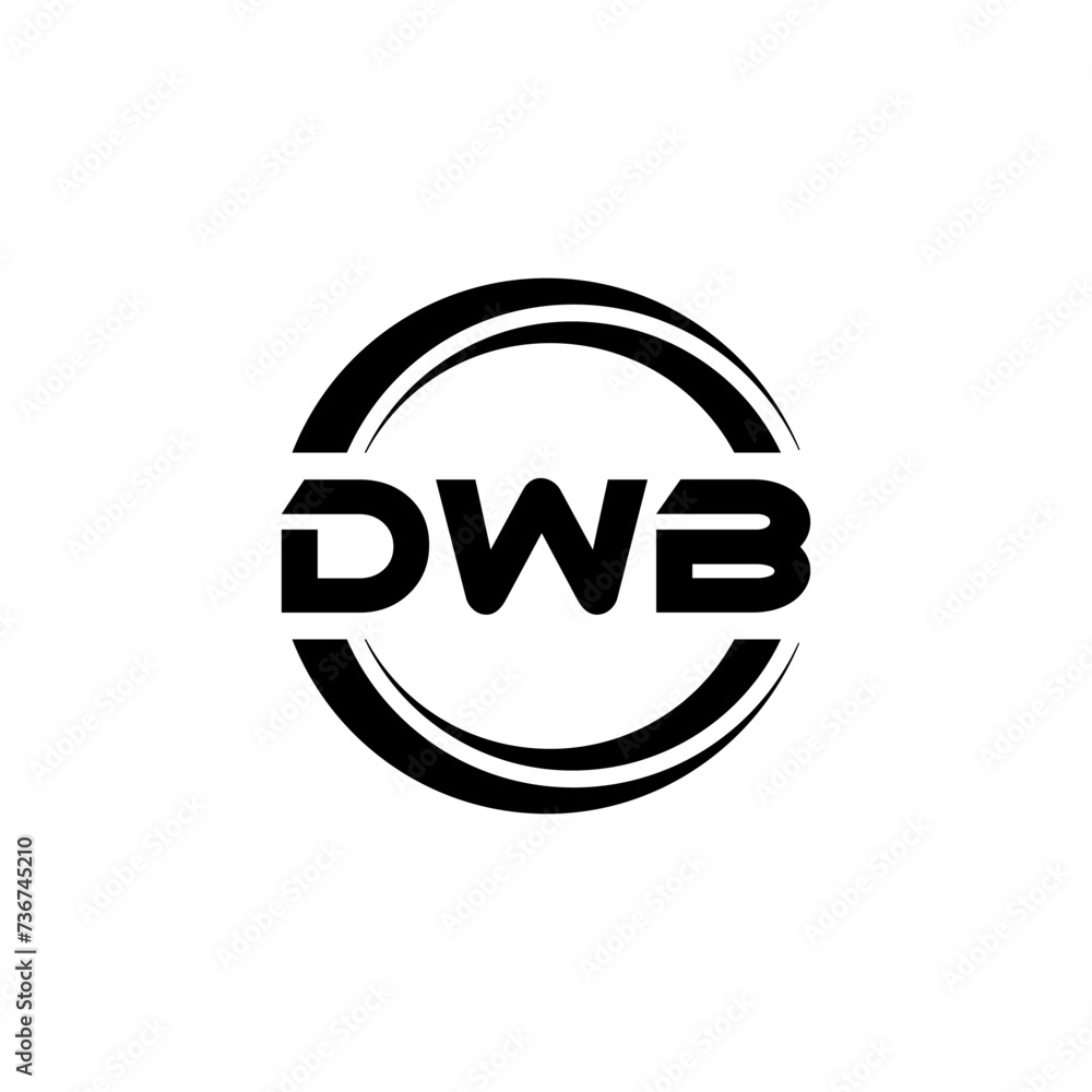 DWB letter logo design with white background in illustrator, vector ...