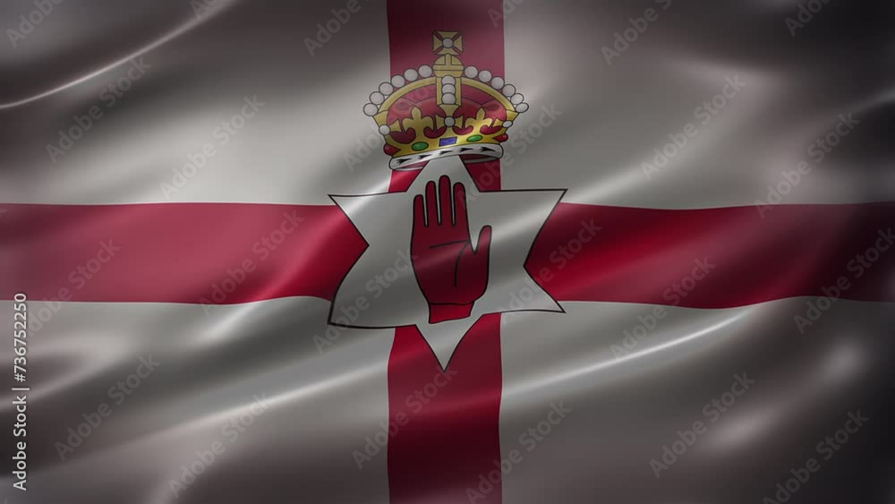 Vidéo Stock Former flag of Northern Ireland (1924-1953), Red Hand of ...