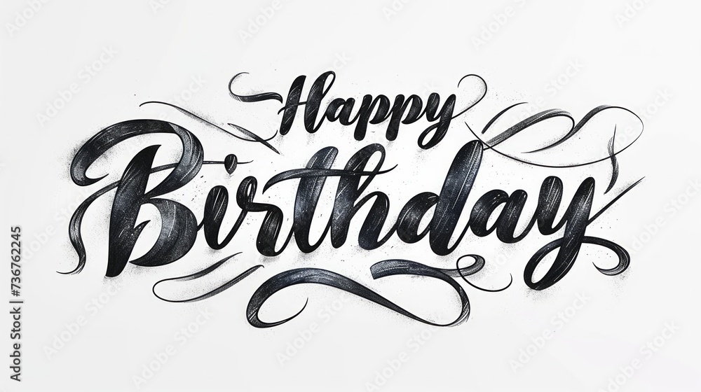 Elegant 'Happy Birthday' lettering with sophisticated swirls, perfect ...