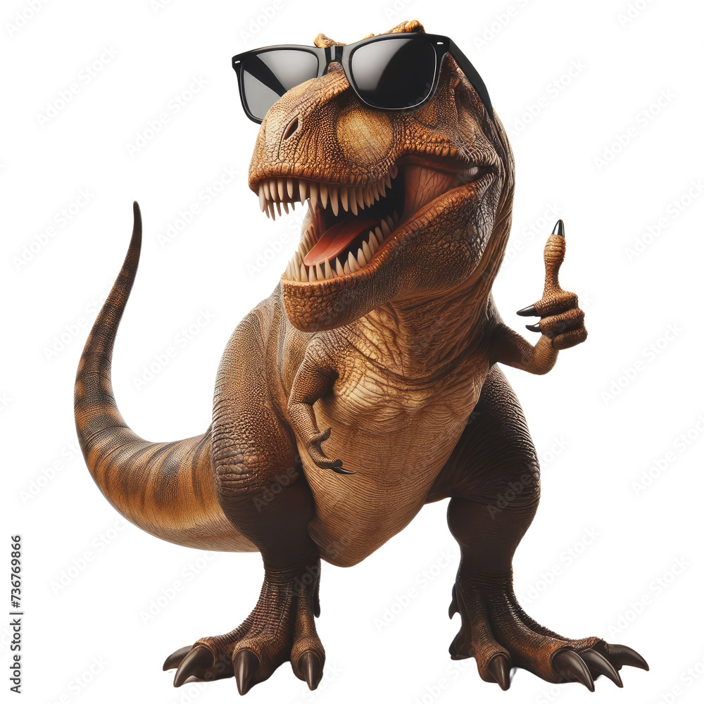 Friendly T-Rex with Thumbs Up - A comical T-Rex dinosaur giving a ...