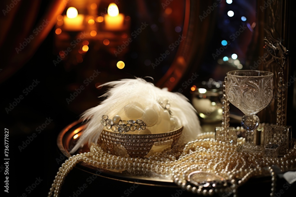 Cleopatra Boudoir Glam: Emphasize jewelry on a luxurious boudoir setup ...