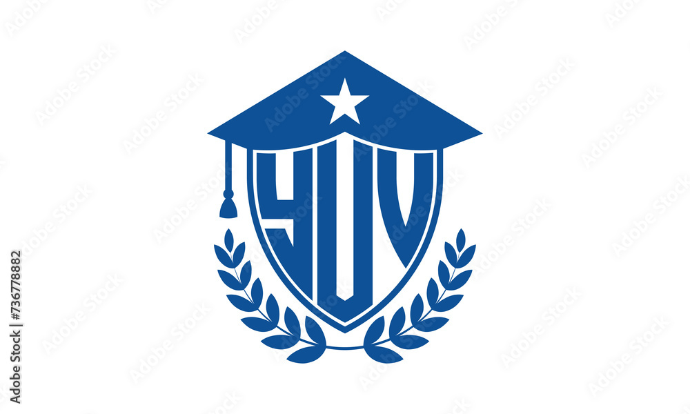 Vetor de YUV three letter iconic academic logo design vector template ...