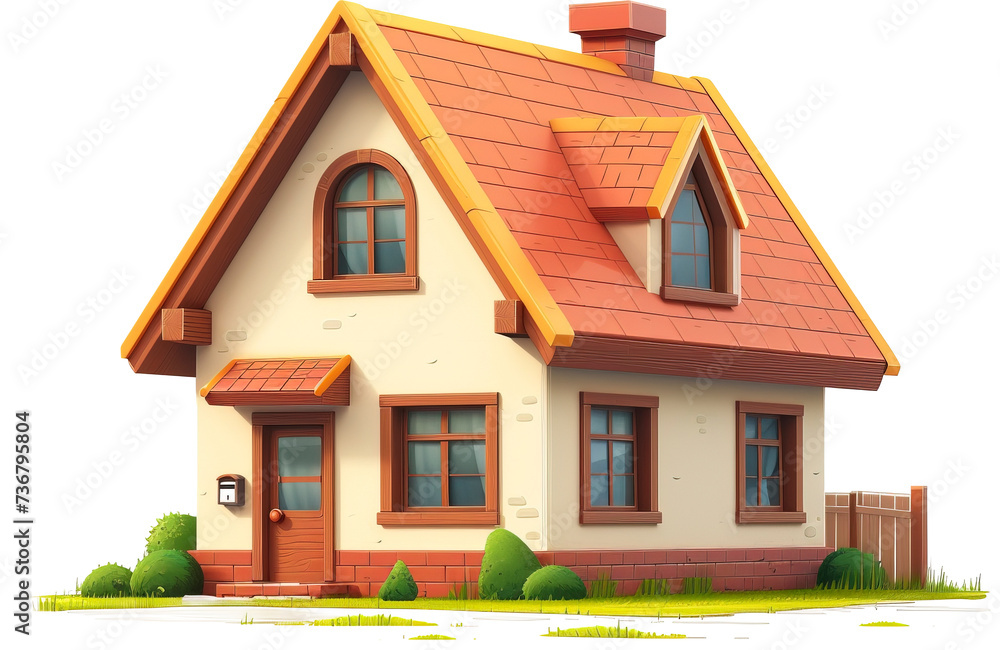 Cartoon style house isolated on transparent background. PNG Stock ...