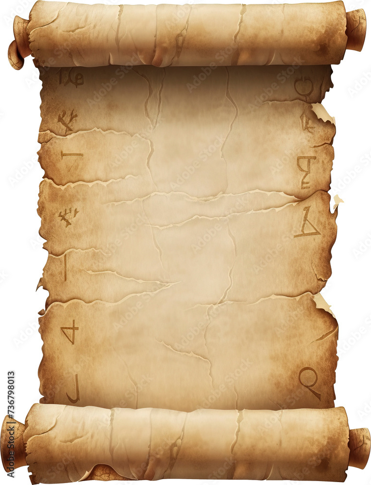 Old scroll paper isolated on transparent background. PNG Stock ...