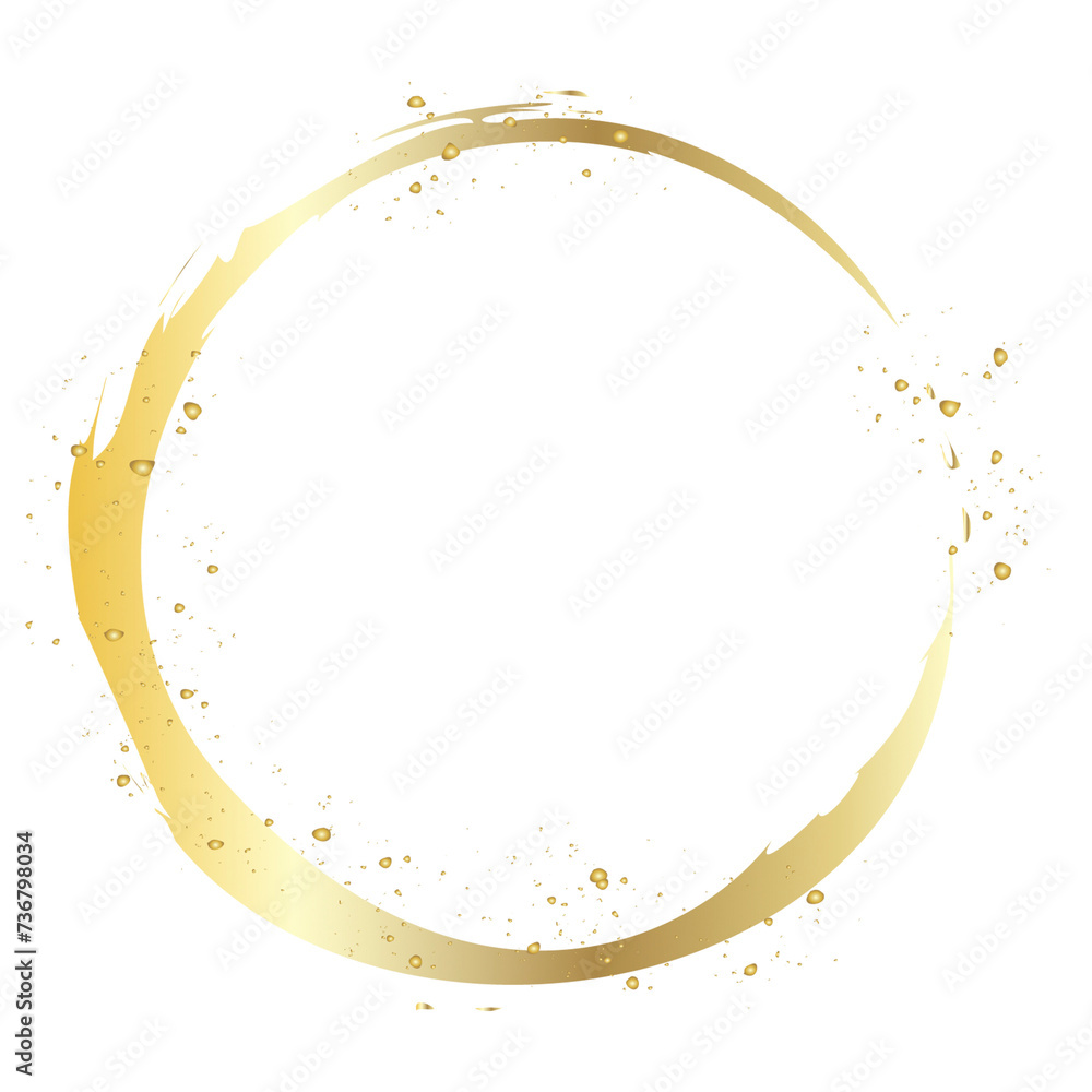 Gold Foil Frame. Gold splatter frames glitter.Gold stroke on ...