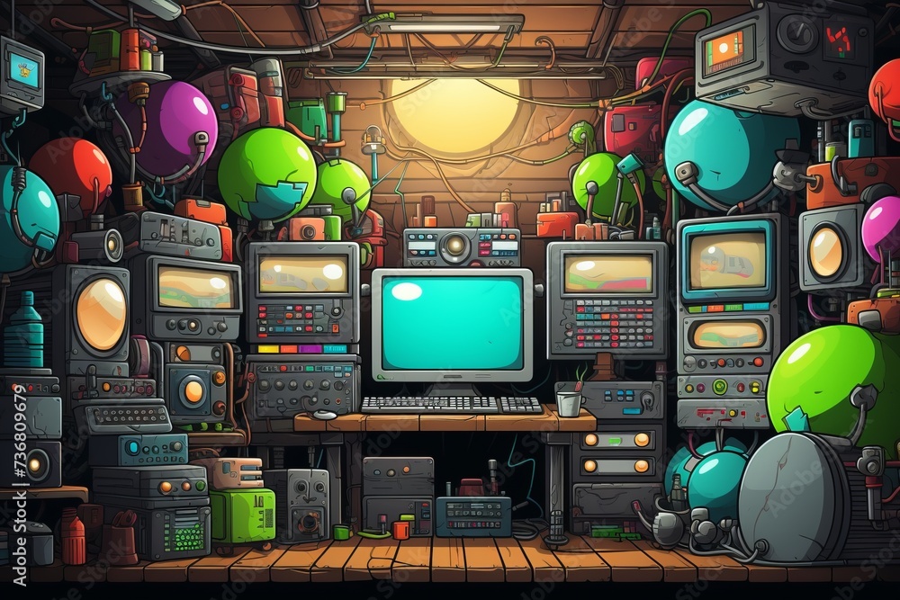 Add a dash of nostalgia to your designs with an old tech cartoon ...