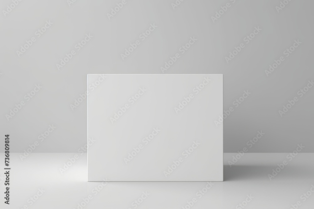 Blank white box mock up on a clean and minimalistic background Stock ...