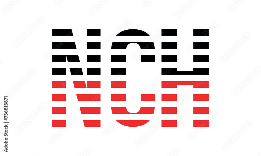 NCH three initial letter iconic line negative space minimal logo design ...