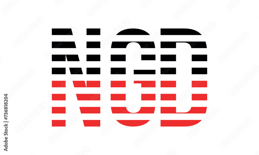 NGD three initial letter iconic line negative space minimal logo design ...