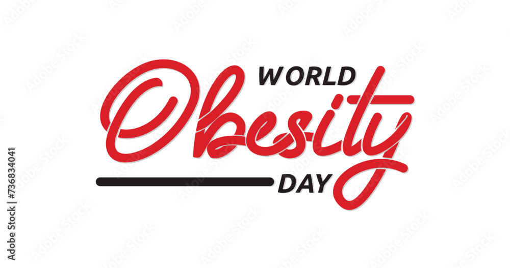 World Obesity Day text. Handwritten calligraphy typography vector ...