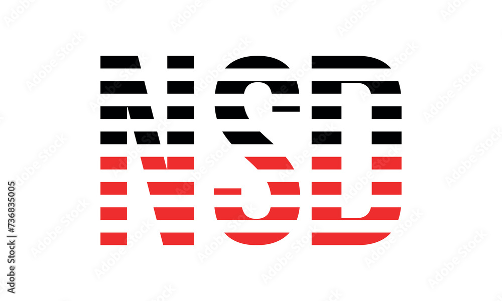 NSD three initial letter iconic line negative space minimal logo design ...