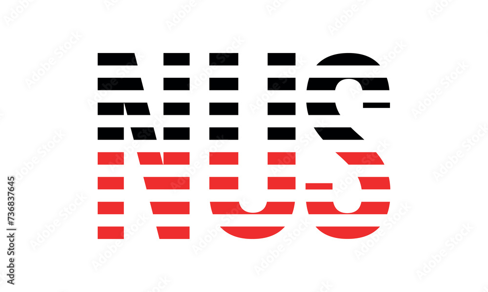 NUS three initial letter iconic line negative space minimal logo design ...