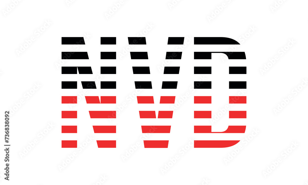 NVD three initial letter iconic line negative space minimal logo design ...