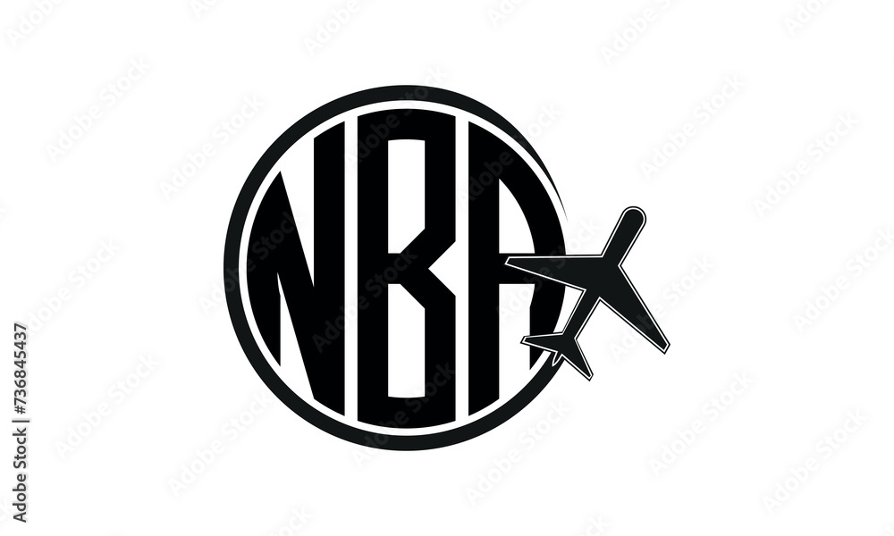 NBA three initial letter circle tour & travel agency logo design vector ...