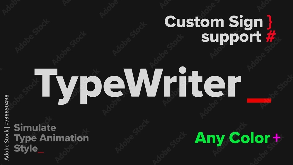 Typewriter Text Animator - Blinking Cursor Title Reveal Stock Template ...