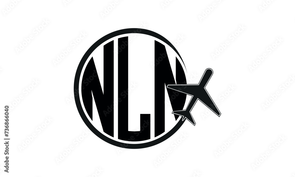 NLN three initial letter circle tour & travel agency logo design vector ...