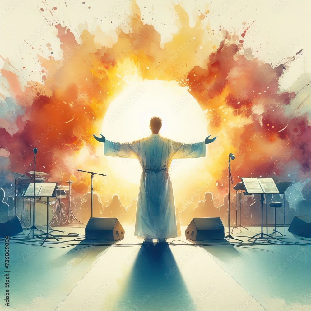 Jesus | teaching | disciples | watercolor, background | Jesus spreading ...