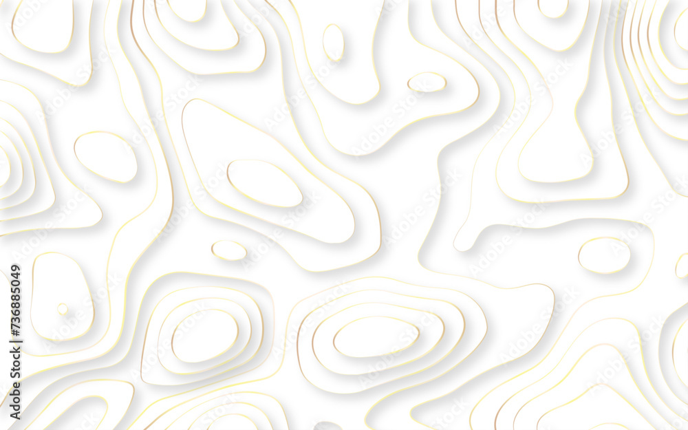 Vecteur Stock Abstract paper cut white background. Topographic canyon ...